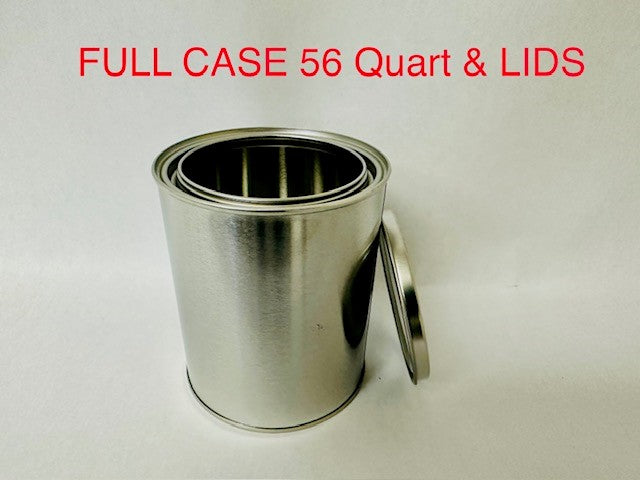 Full case of 56 Metal quart cans with lids for Solvent paint FREE SHIP ...
